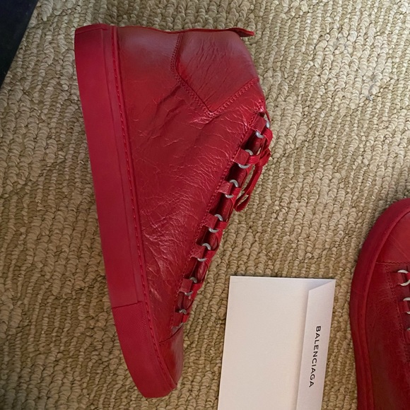 Balenciaga | Shoes | Mens Balenciaga Arena High Shiny Red | Poshmark